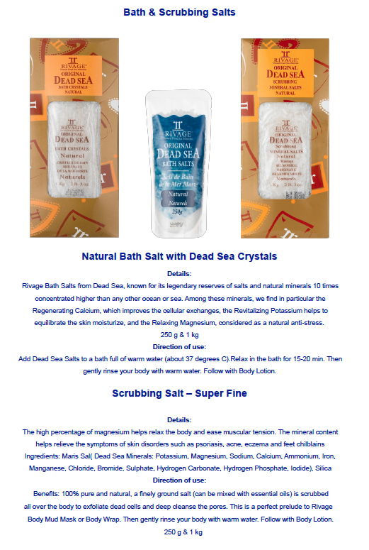 RIVAGE Dead Sea SPA products - facial creams, eye wrinkle Creams, Masks ...